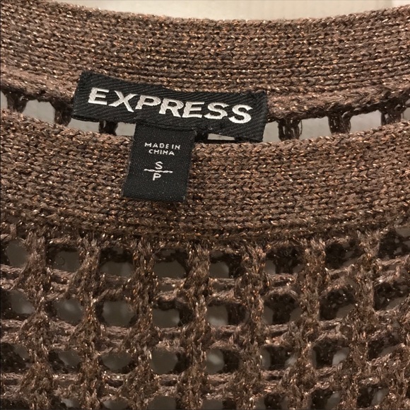 Express | Tops | Express Mesh Top Brown Gold Sparkles Size S | Poshmark